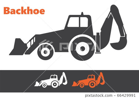 Backhoe loader tractor icon. - Stock Illustration [66429991] - PIXTA
