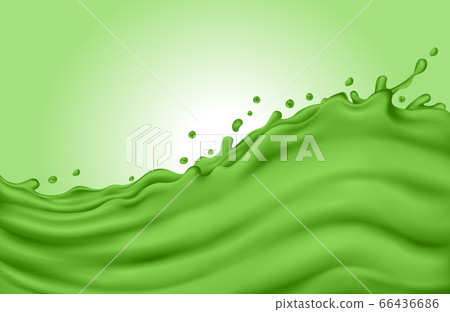 Green juice splash wave on a green background - Stock Illustration ...