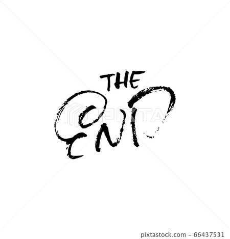 The end. Hand drawn dry brush lettering... - Stock Illustration ...