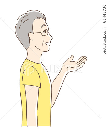 Side profile of a man holding his hand smiling - Stock Illustration ...
