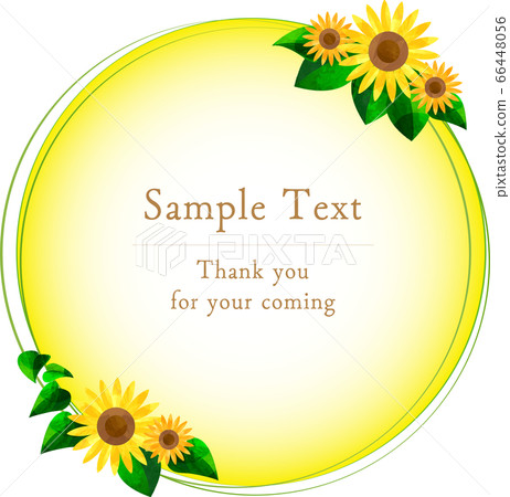 Sunflower simple wreath, round frame... - Stock Illustration [66448056 ...