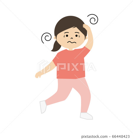 Illustration of a dizzy girl (whole body) - Stock Illustration ...