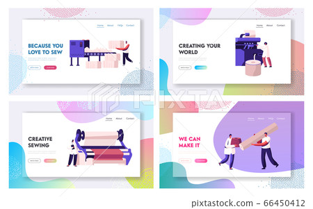 Fiber Creating Industry Website Landing Page... - Stock Illustration ...