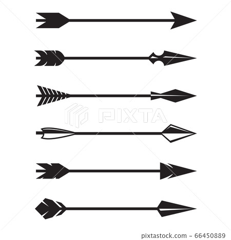 Arrows. Six Black Arrow Symbols Isolated On a... - Stock Illustration ...