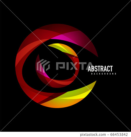 Geometric logo template, flowing waves with text - Stock Illustration ...