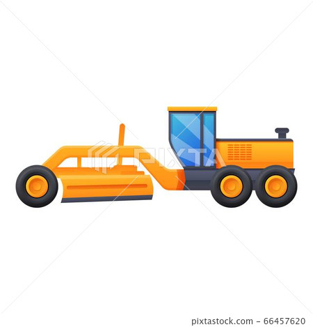 Tractor grader machine icon, cartoon style - Stock Illustration ...