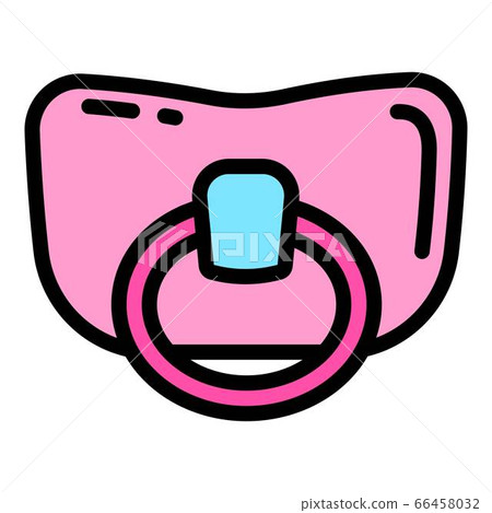 Girl pink pacifier icon, outline style - Stock Illustration [66458032 ...