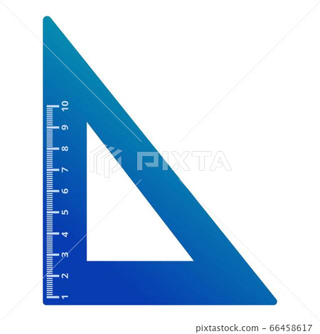 Plastic angle ruler icon, cartoon style - Stock Illustration [66458617 ...