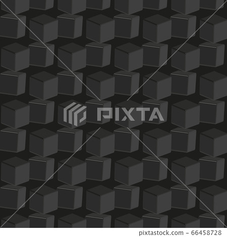 Black Cubes Pattern on Black Background - Stock Illustration [66458728 ...