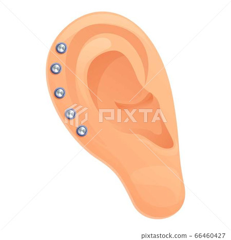 Diamond ear piercing icon, cartoon style - Stock Illustration [66460427 ...