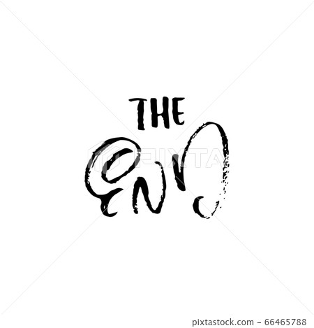 The end. Hand drawn dry brush lettering... - Stock Illustration ...