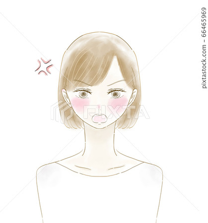 Angry Woman Bob Brown Hair - Stock Illustration [66465969] - PIXTA