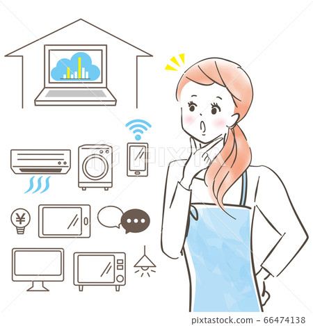 Young woman in apron / image of IOT / ZEH and... - Stock Illustration [66474138] - PIXTA