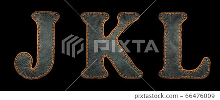 Set of leather letters J, K, L uppercase. 3D... - Stock Illustration ...