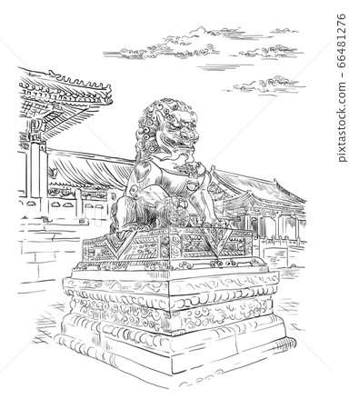 China hand drawing landmark 3 - Stock Illustration [66481276] - PIXTA