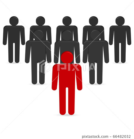 Set of 3D stick figures with team leader, vector - Stock Illustration ...