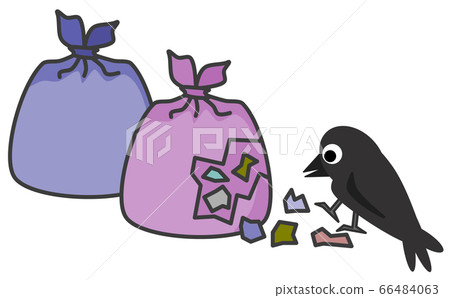 A crow that devours garbage - Stock Illustration [66484063] - PIXTA