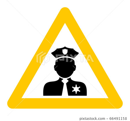 Policeman Warning - Raster Icon Illustration - Stock Illustration ...