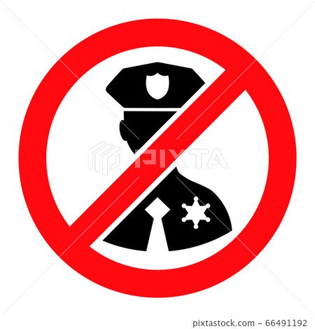 No Police Officer - Raster Icon Illustration - Stock Illustration ...