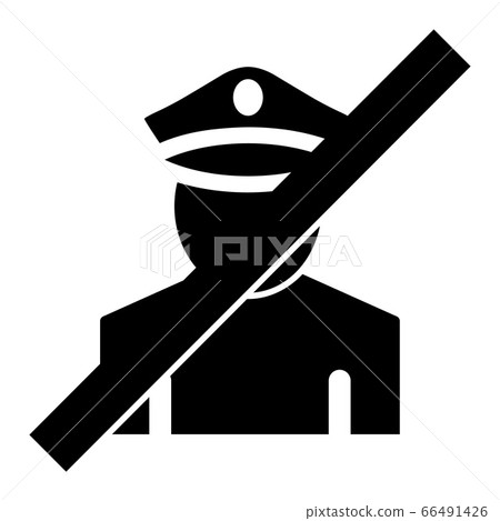 Frorbidden Police - Raster Icon Illustration - Stock Illustration ...