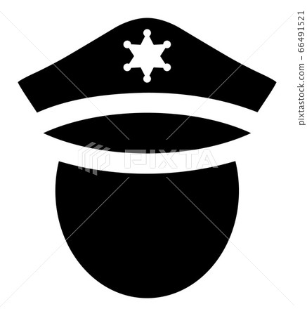 Police Head - Vector Icon Illustration - Stock Illustration [66491521 ...