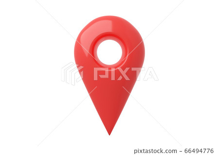 Red map indicator on white background - Stock Illustration [66494776 ...