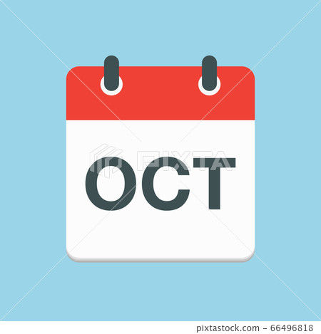 Vector icon day calendar, autumn month October - Stock Illustration ...