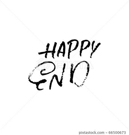 The end. Hand drawn dry brush lettering... - Stock Illustration ...