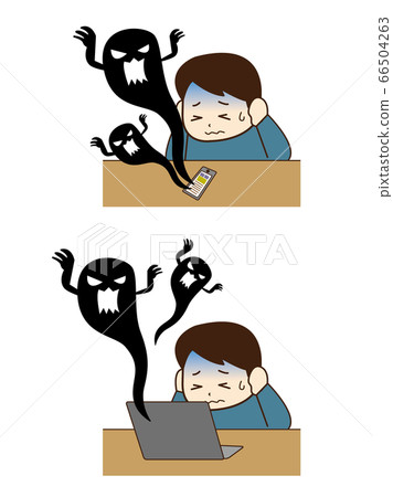 SNS, slander and flame illustration (male) - Stock Illustration ...