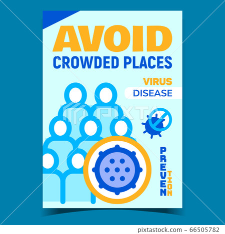 Avoid Crowded Places Creative Promo Poster Vector - Stock Illustration ...