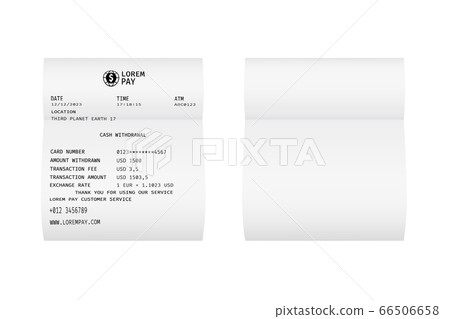 Template of a white paper receipt. Blank check - Stock Illustration ...