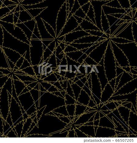 Cannabis or Marijuana leaves in gold. - Stock Illustration [66507205 ...
