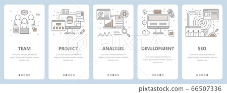 Vector thin line flat design, web development,... - Stock Illustration ...