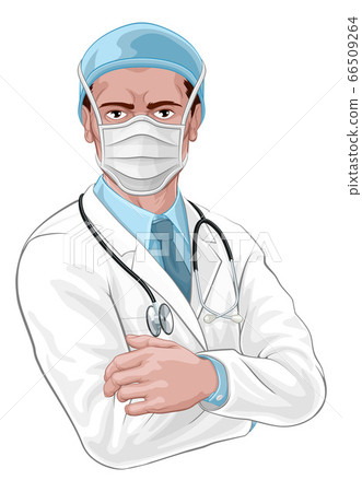 Doctor in Protective Mask Medical Concept - Stock Illustration ...