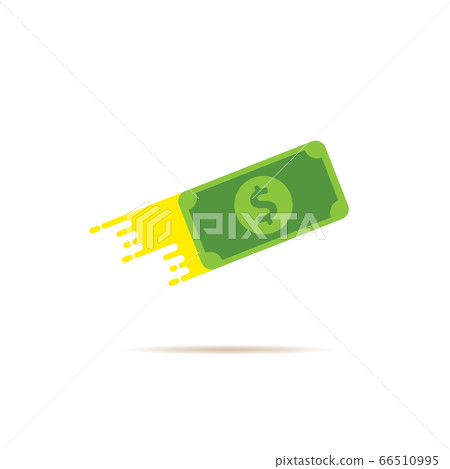 Fast dollar, fast money transfer flat icon... - Stock Illustration ...