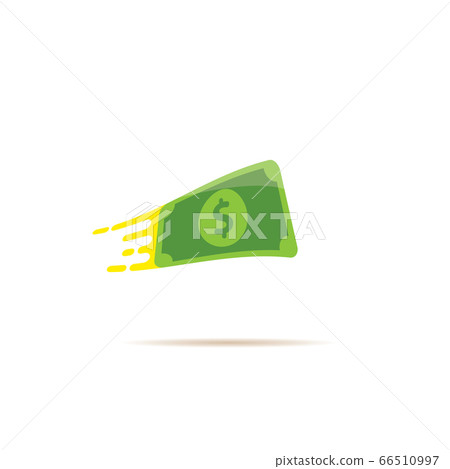 Fast dollar, fast money transfer flat icon... - Stock Illustration ...