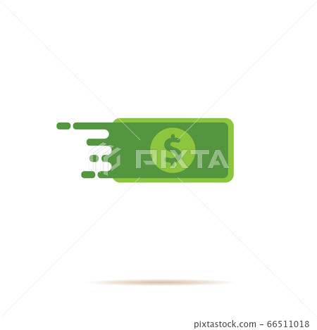 Fast dollar, fast money transfer flat icon... - Stock Illustration ...