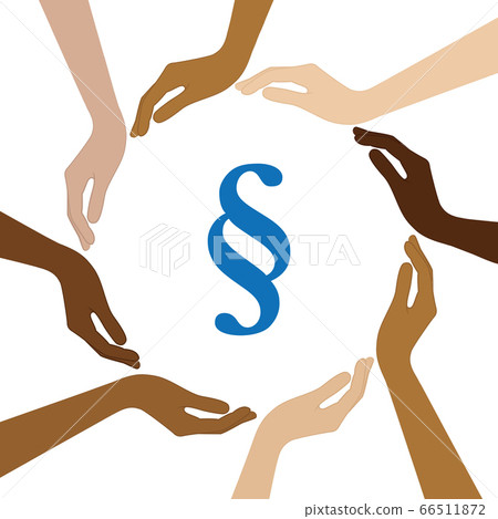 human rights concept with hands with different... - Stock Illustration ...