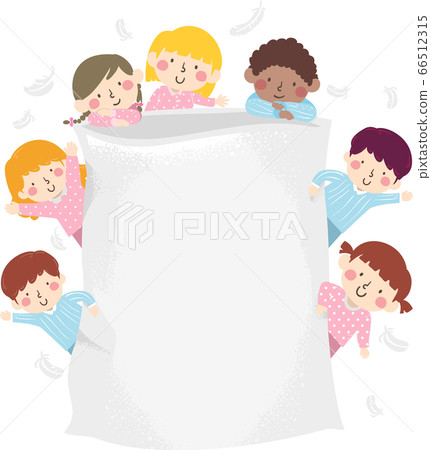 Kids Pajama Pillow Frame Illustration - Stock Illustration [66512315 ...