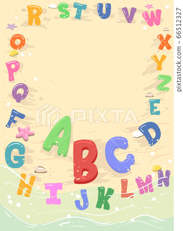 Alphabet Beach Sand Border Illustration-插圖素材 [66512327] - PIXTA圖庫