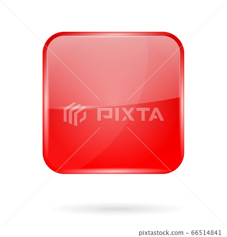Red shiny 3d button. Web square icon - Stock Illustration [66514841 ...