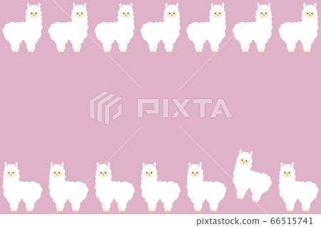 Alpaca frame rectangle pink - Stock Illustration [66515741] - PIXTA