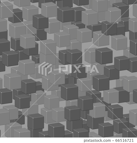 Gray Cubes Seamless Pattern on Black - Stock Illustration [66516721 ...