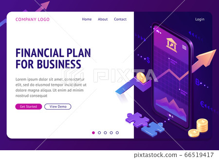 Financial plan strategy isometric landing page - Stock Illustration ...