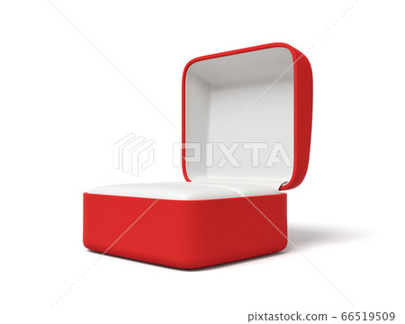 3d close-up rendering of open empty red ring... - Stock Illustration ...