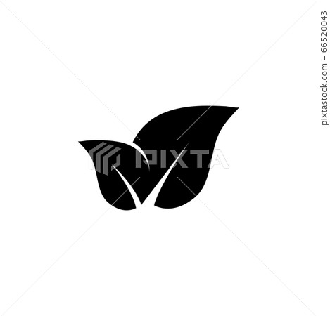 Organic Leaves, Leaf Pair, Nature Flat Vector Icon - Stock Illustration ...