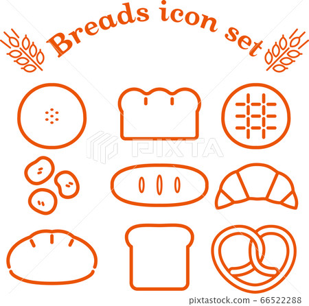 Simple bread icon set - Stock Illustration [66522288] - PIXTA
