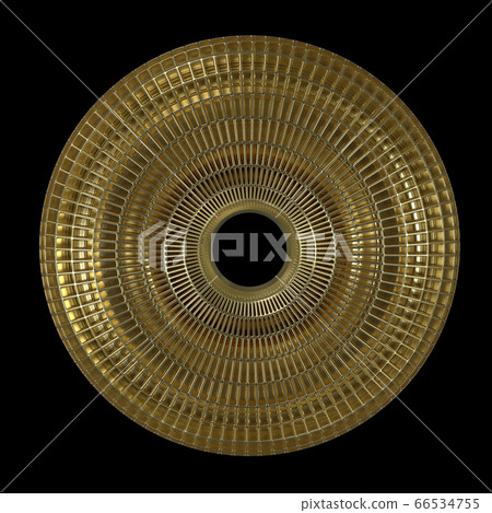 Gold Gridded Torus Isolated On Black Background-插圖素材 [66534755] - PIXTA圖庫