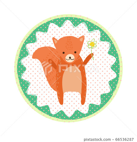 Squirrel badge emblem - Stock Illustration [66536287] - PIXTA