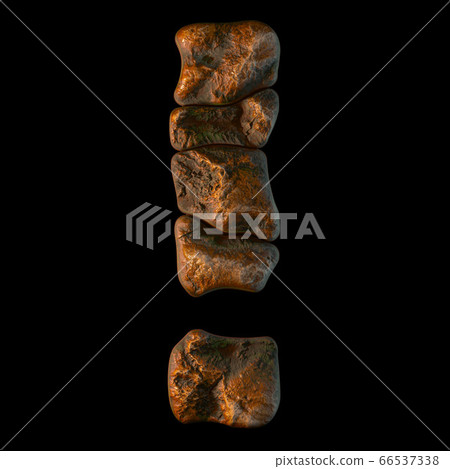Rocky symbol exclamation mark. Font of stone on... - Stock Illustration ...